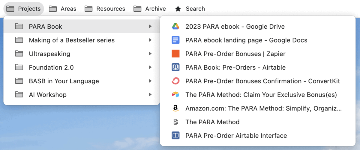 Organize Your Bookmarks with the PARA Method for Lightning Fast Web Browsing